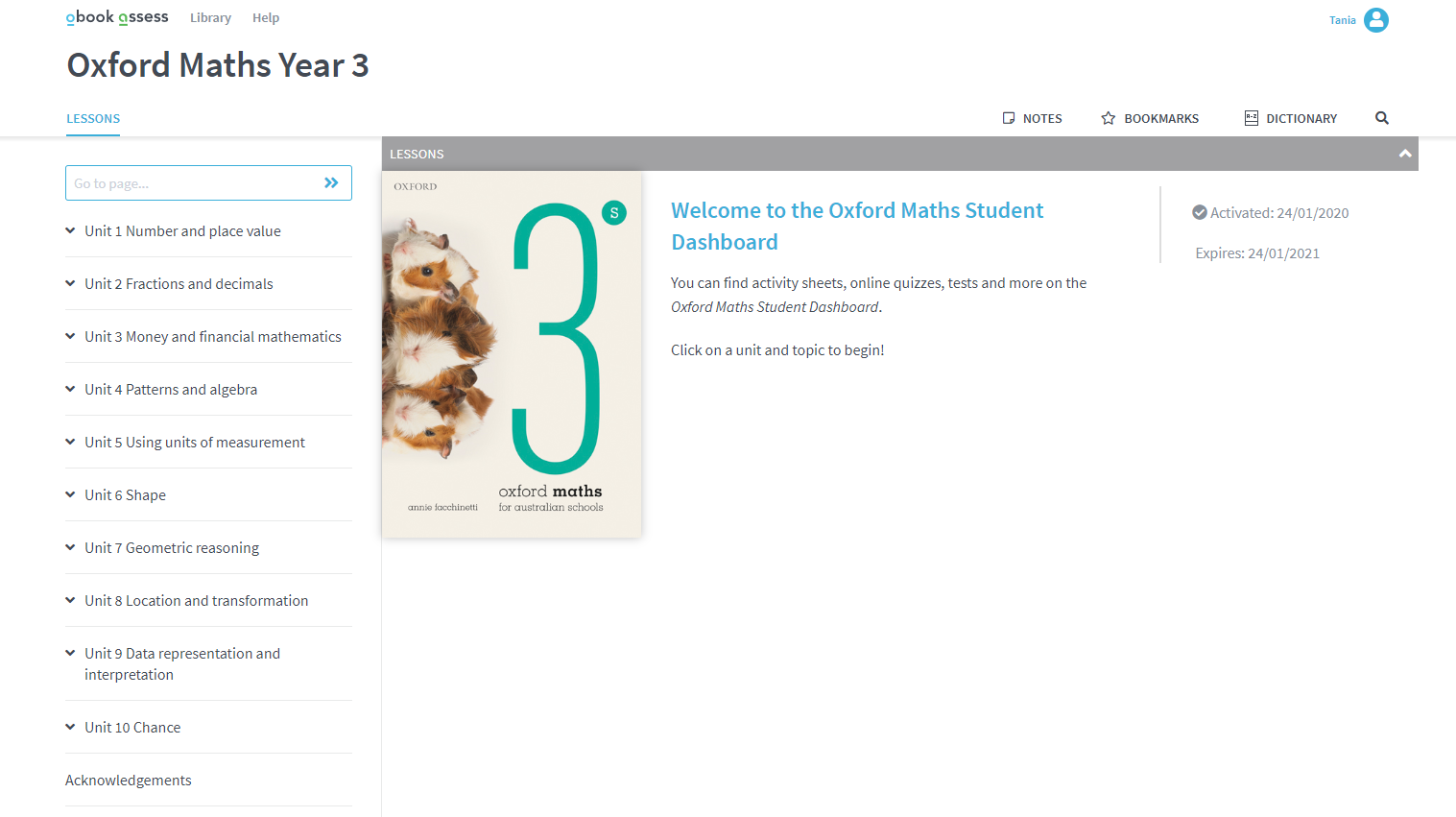 Oxford Maths Markbook Student Dashboard – Oxford University Press