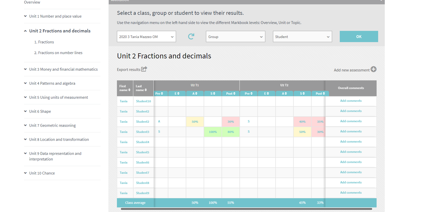 Oxford Maths Markbook Teacher Dashboard – Oxford University Press
