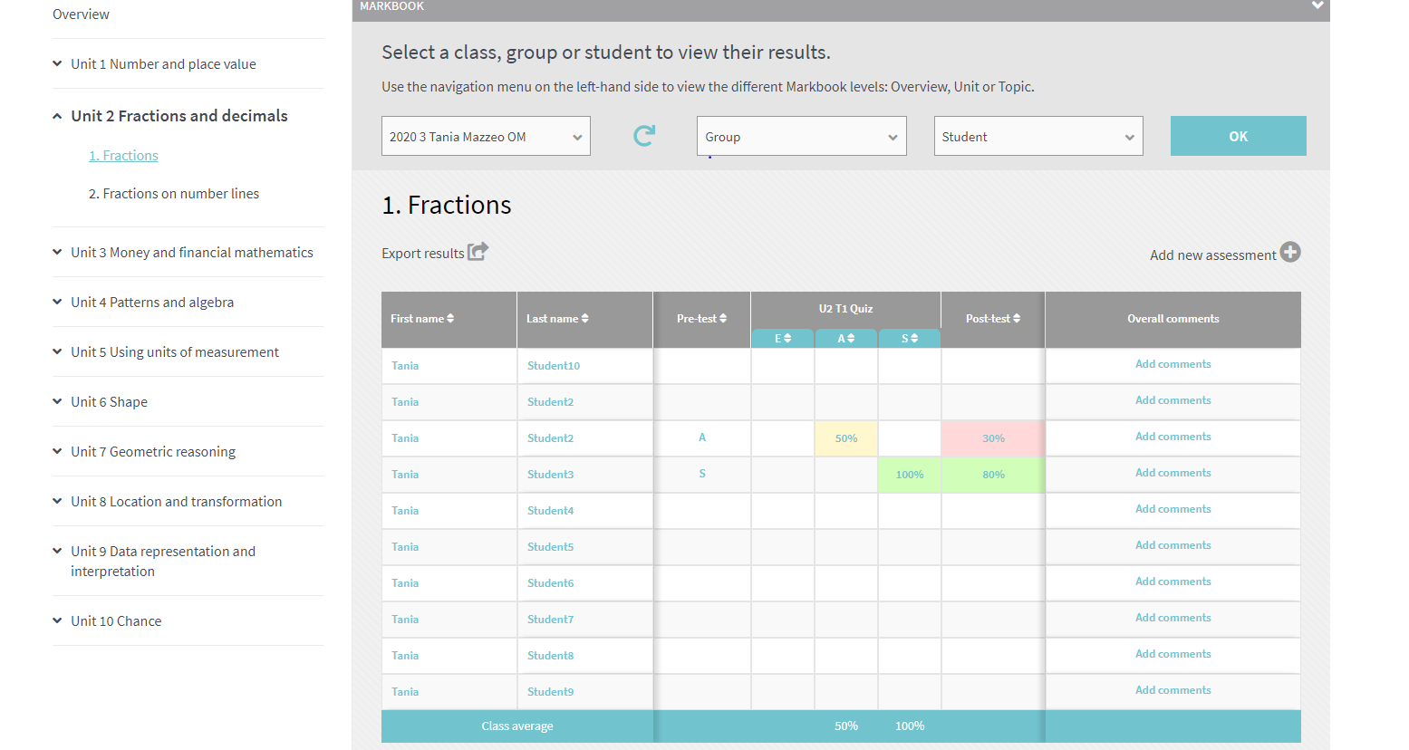 Oxford Maths Markbook Teacher Dashboard – Oxford University Press