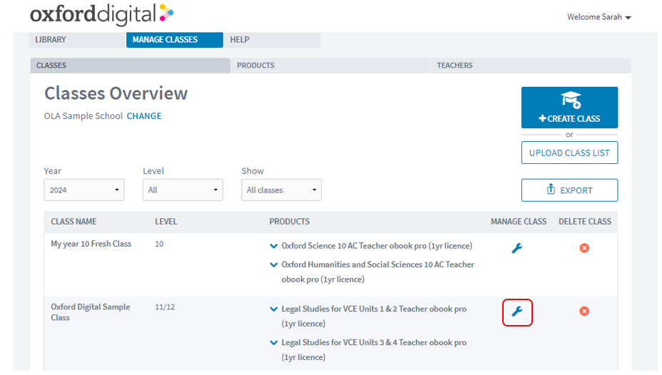 How to delete students and teachers from a class – Oxford University Press